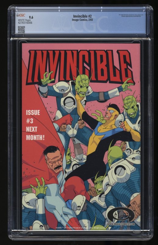 Invincible #2 CGC NM+ 9.6 1st Robot Rex Plode, Atom Eve and Dupli-Kate ...