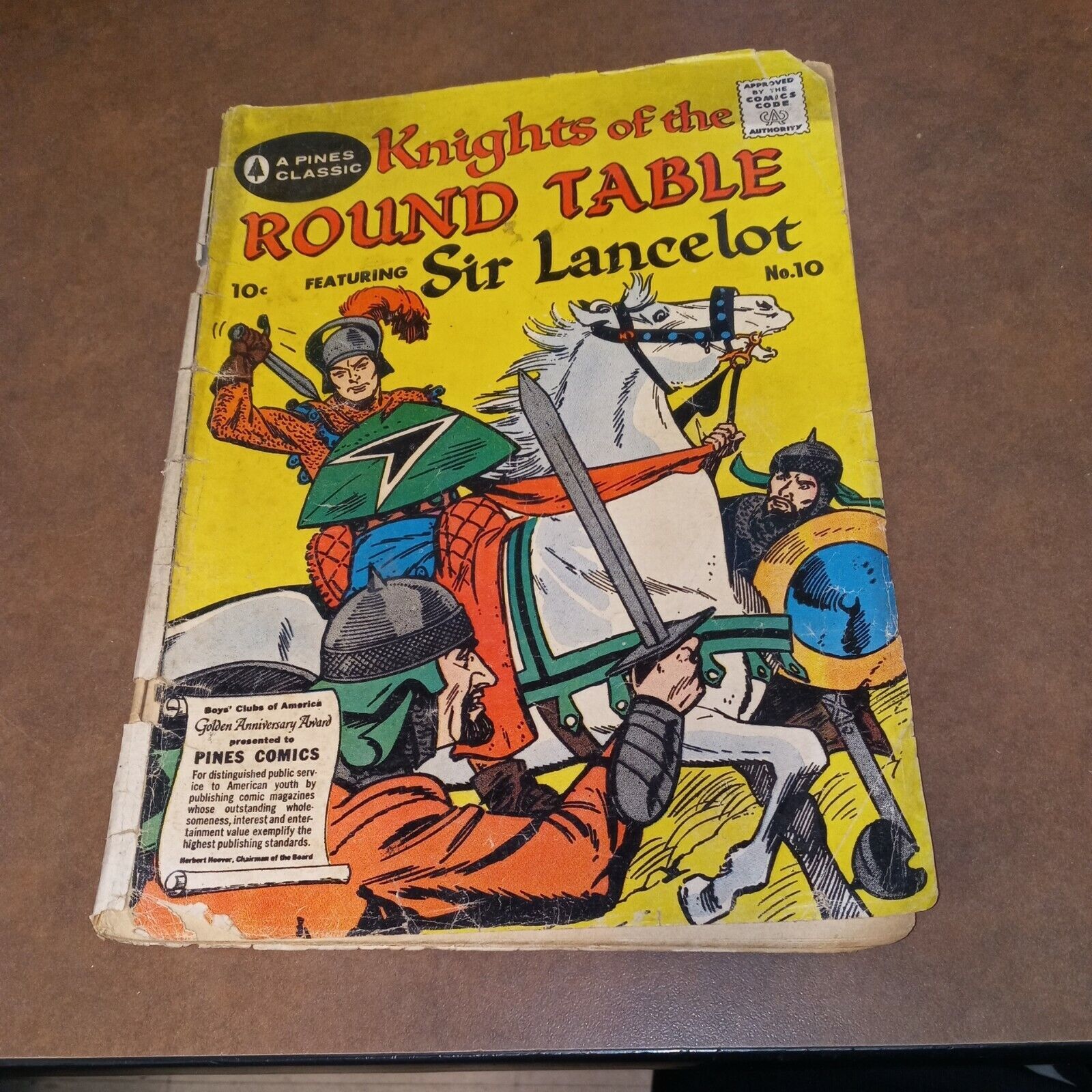 KNIGHTS OF THE ROUND TABLE w/ SIR LANCELOT # 10 silver age 1957 Pines ...