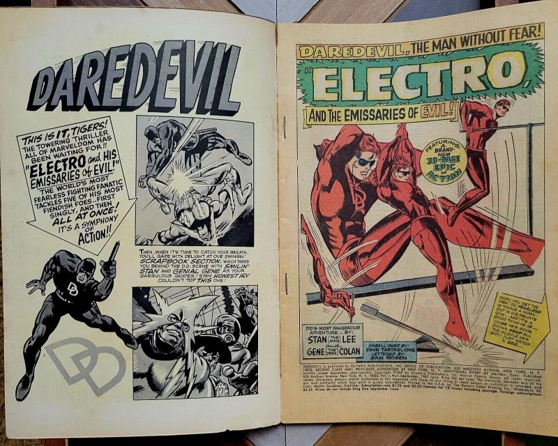 DAREDEVIL Annual #1 VG/FN (Marvel 1967) Battle vs ELECTRO & Emissaries ...