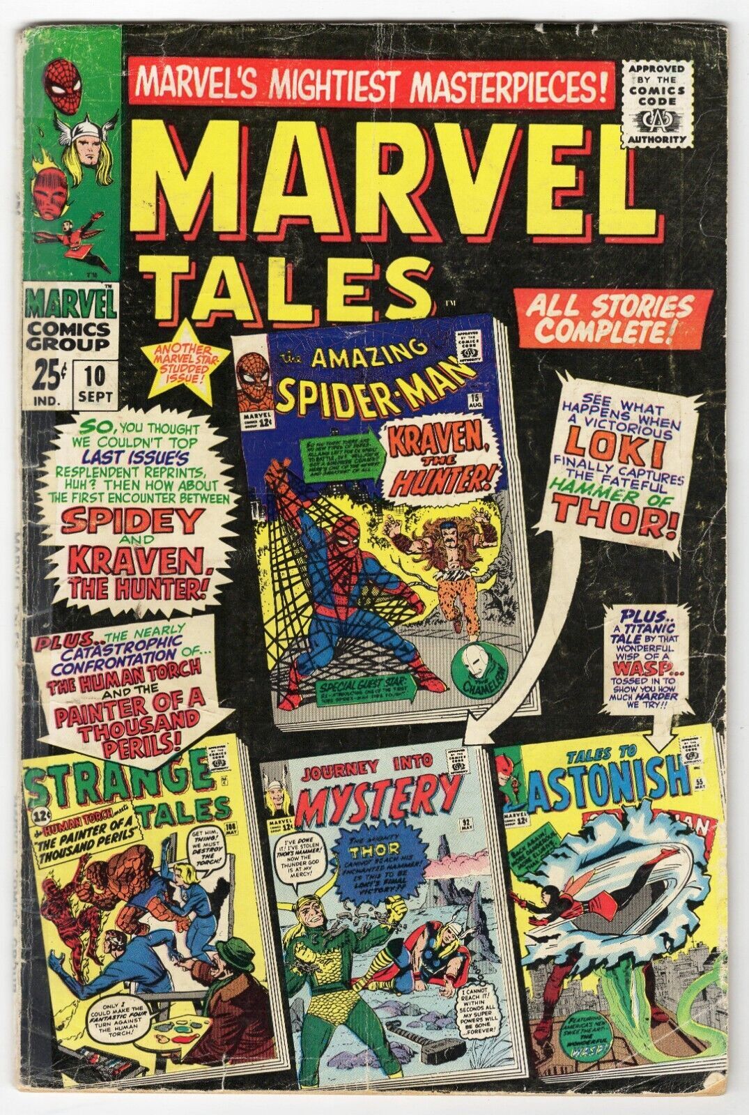 Marvel Tales #10 ORIGINAL Vintage 1967 Reprints Amazing Spiderman 15 ...