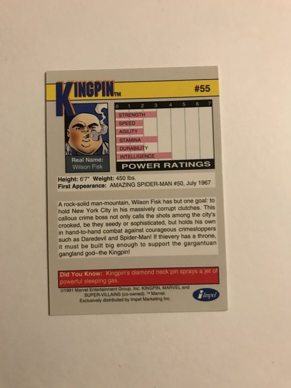 KINGPIN #55 : Marvel Universe 1991 Series 2 card; Impel, NM/M, Super ...