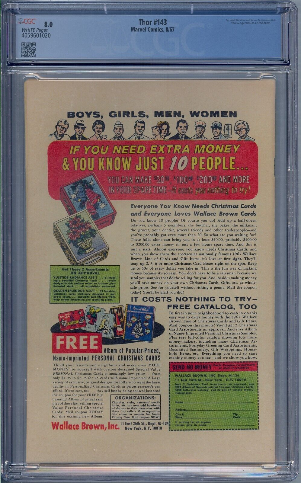 Thor #143 CGC 8.0 Balder the Brave Enchantress SIF Jack Kirby White ...