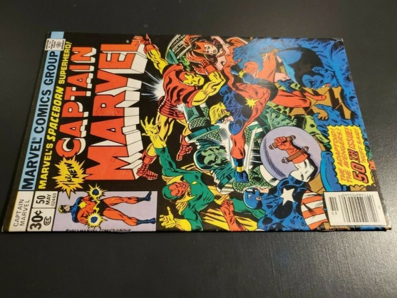 Captain Marvel #50 (1977) F/VF (7.0) 1st appearance of Doctor Minerva ...