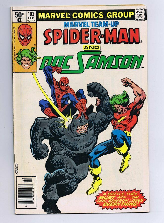Marvel Team Up #102 ORIGINAL Vintage 1981 Spider-Man Doc Samson Rhino ...