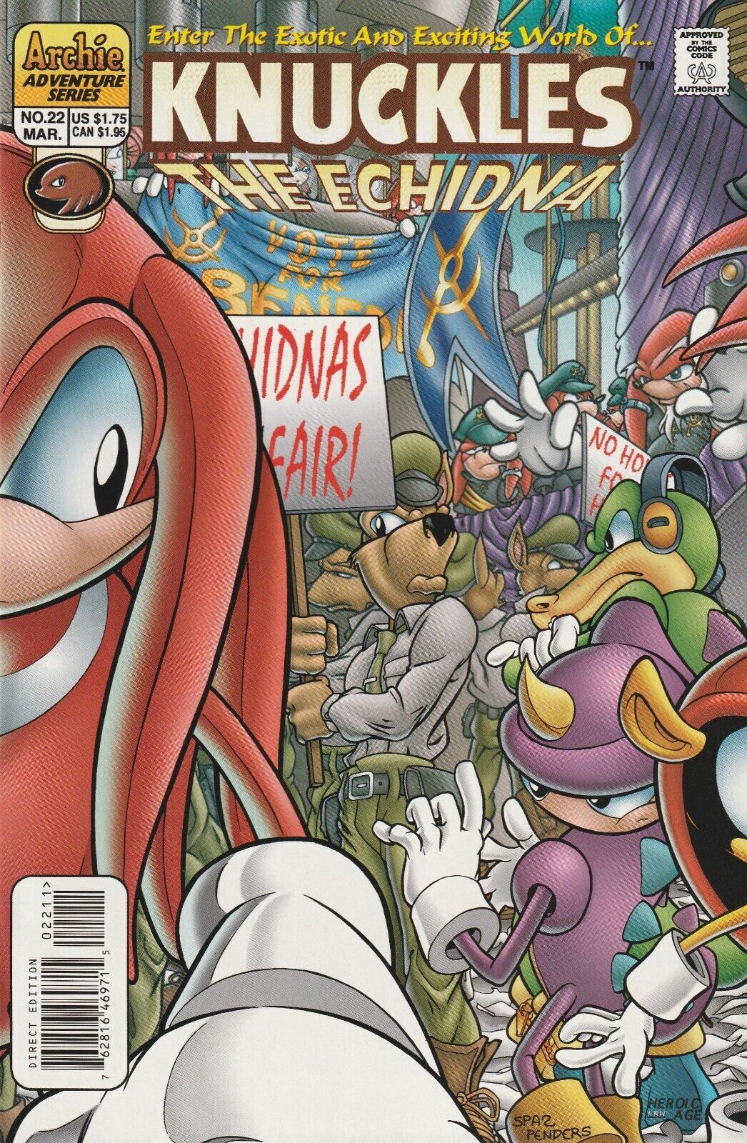 Knuckles The Echidna # 22 Cover A NM Archie Adventure Series 1999 [BB ...