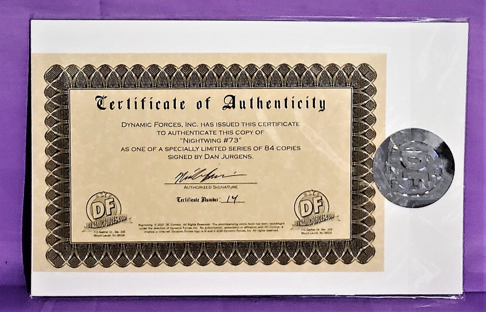 NIGHTWING #73 Joker War Tie-In Signed and Numbered by Dan Jurgens (DC ...