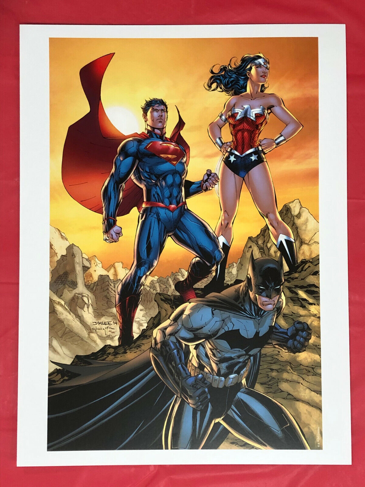 JIM LEE Batman Superman Wonder Woman Justice League Poster 12x16" NM ...