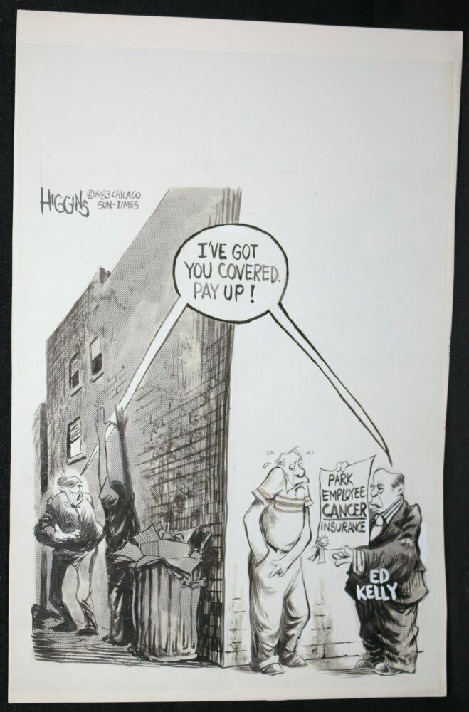 Park Employee Cancer Insurance / Ed Kelly Chicago Sun Times art by Jack ...