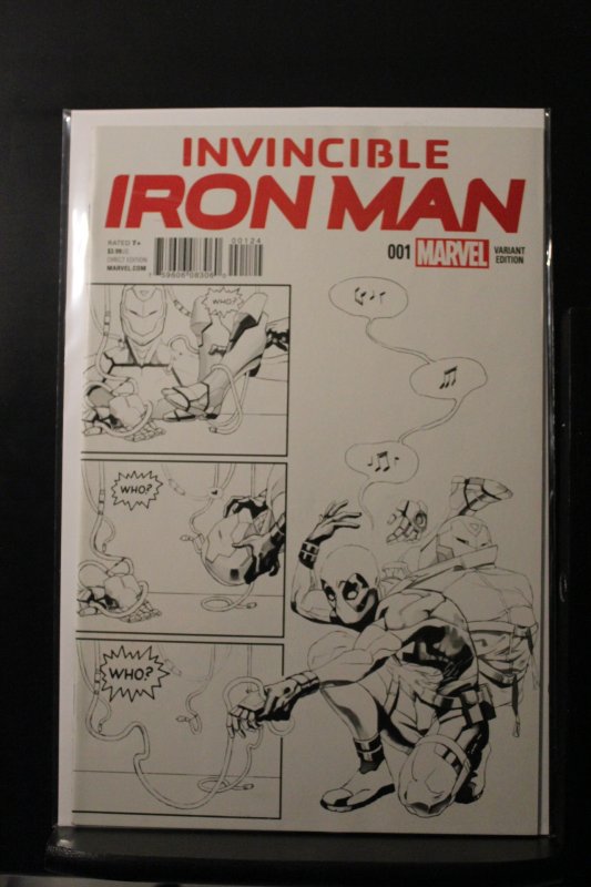 Invincible Iron Man #1 Incentive Yasmine Putri Deadpool Party Black and ...