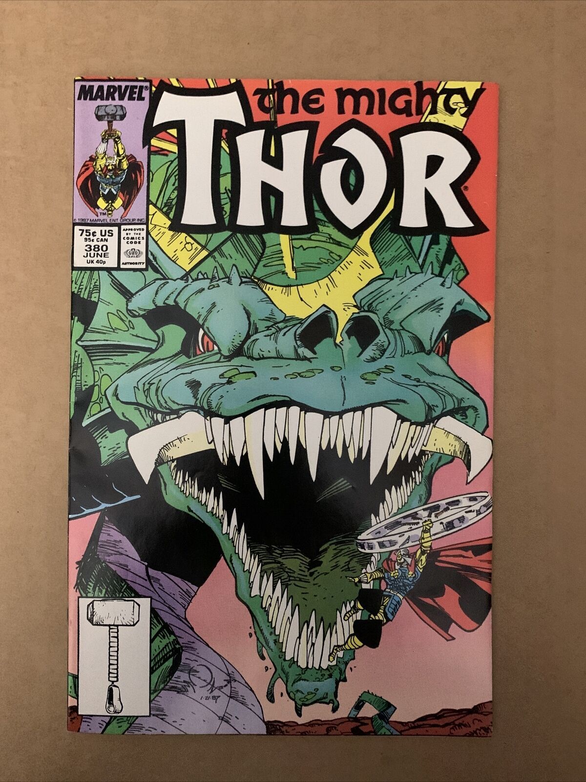 The Mighty Thor #380 - 1987 Death of Midgard Serpent Marvel ...