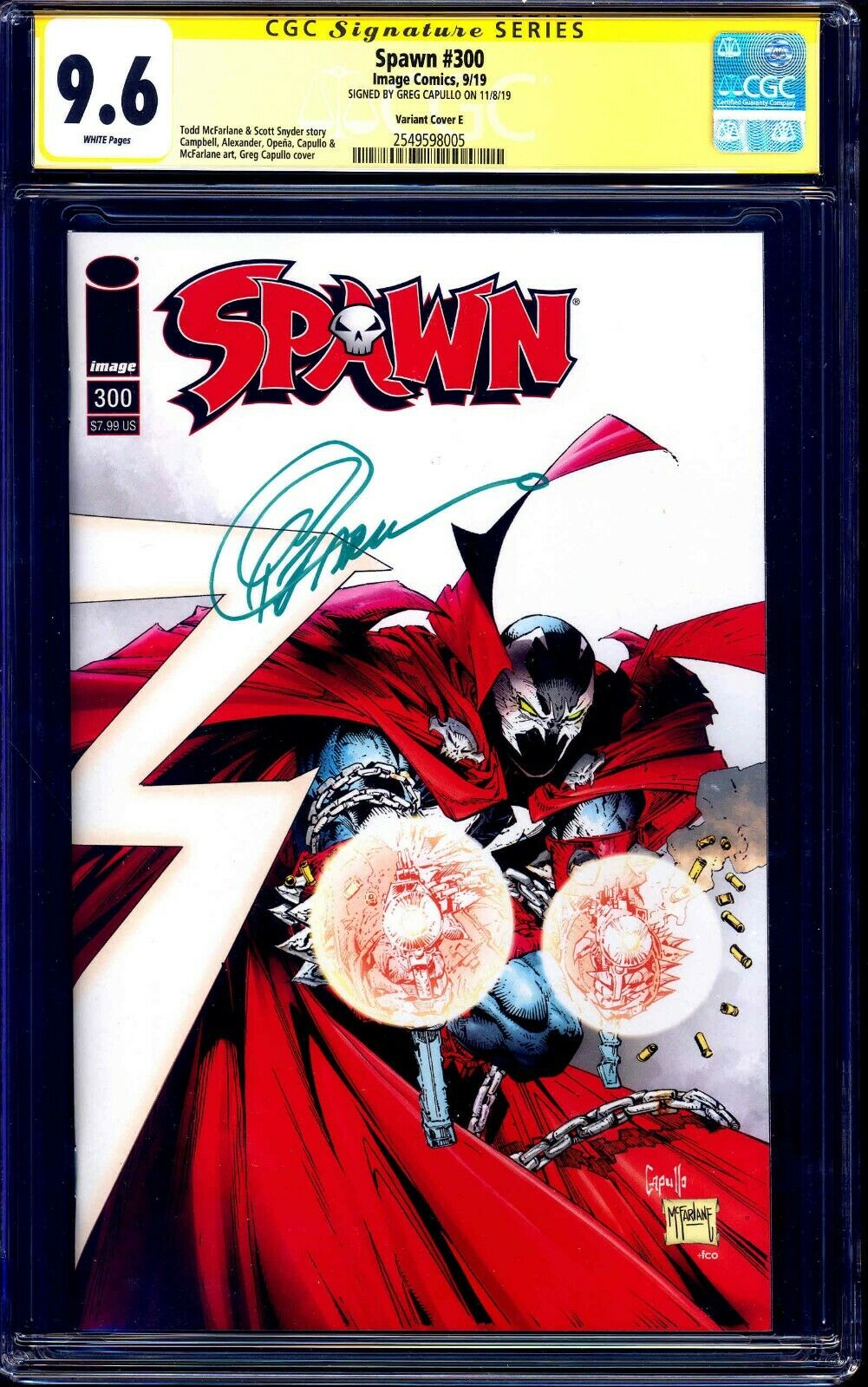 Spawn #300 CAPULLO VARIANT 2 PACK CGC SS 9.6 signed Greg Capullo VIRGIN ...