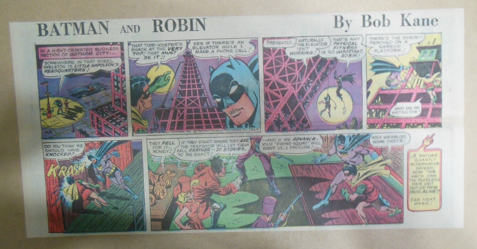 Batman Sunday by Bob Kane from 10/2/1966 Size: 7.5 x 15 inches Napoleon ...