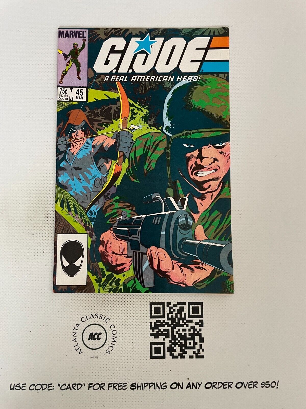 G.I. Joe # 45 NM Marvel Comic Book Duke Snake Eyes Cobra Duke Shadow 15 ...