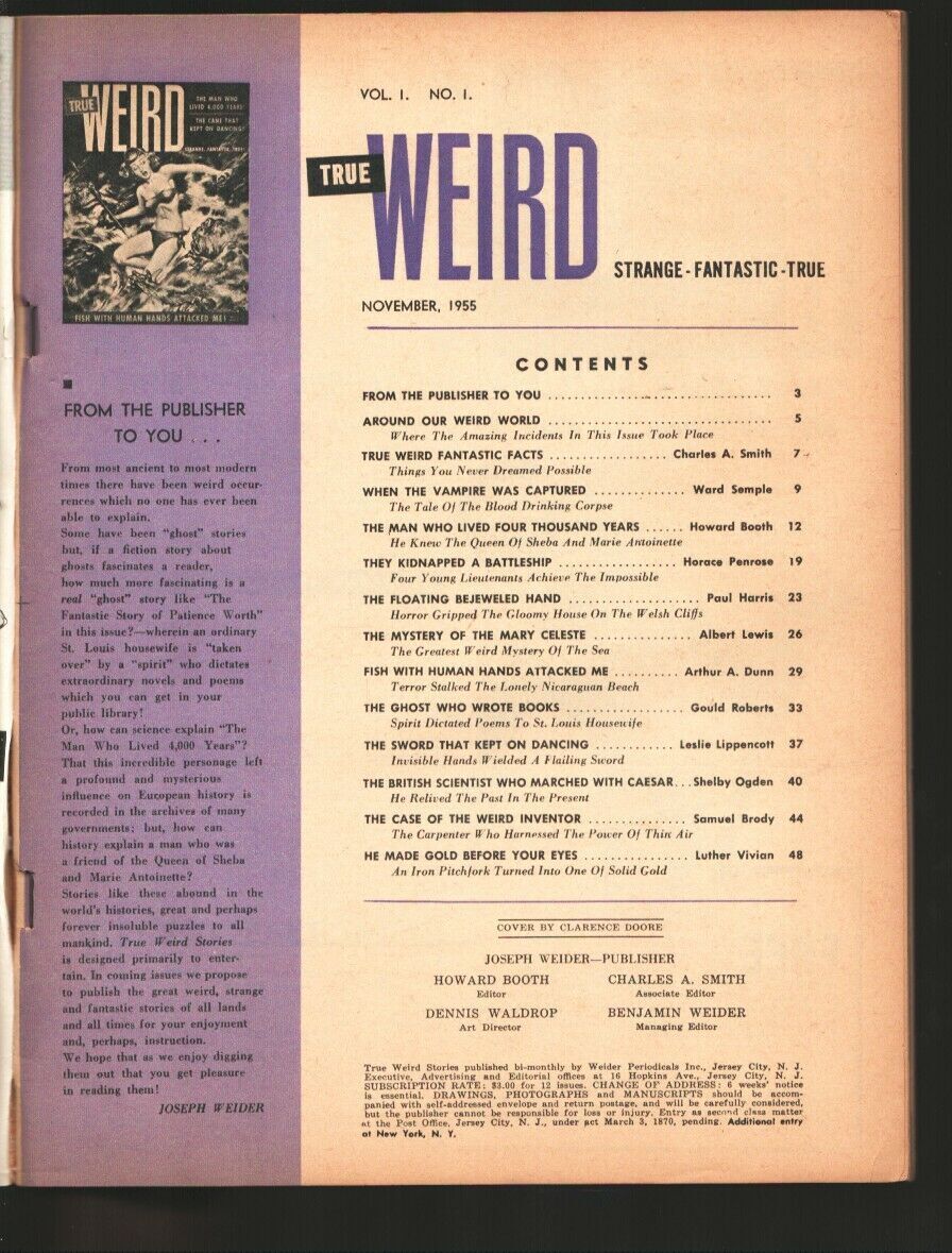 True Weird #1 11/1955-1st issue-Clarence Doore bikini girl horror cover ...