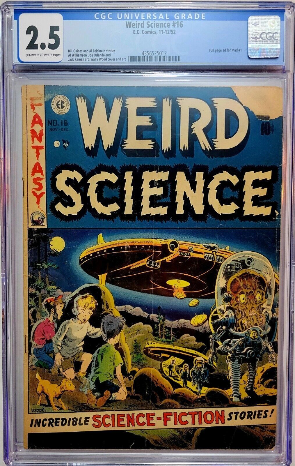 Weird Science #16 (E.C. 1952) CGC 2.5 Wally Wood / 6-Piece "Mars ...