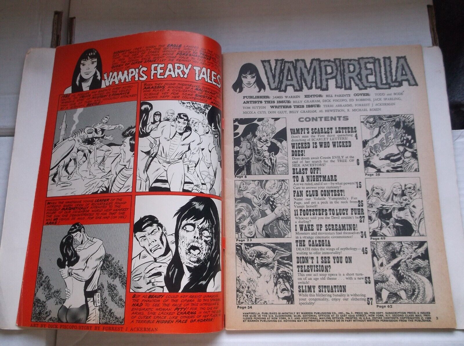 Warren: Vampirella #3, Scarce/LOW Distribution/Hard to Find, 1969, FN ...