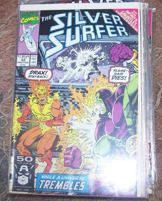 Silver Surfer #52 Aug 1991 Marvel drax thanos infinity gauntlet ...