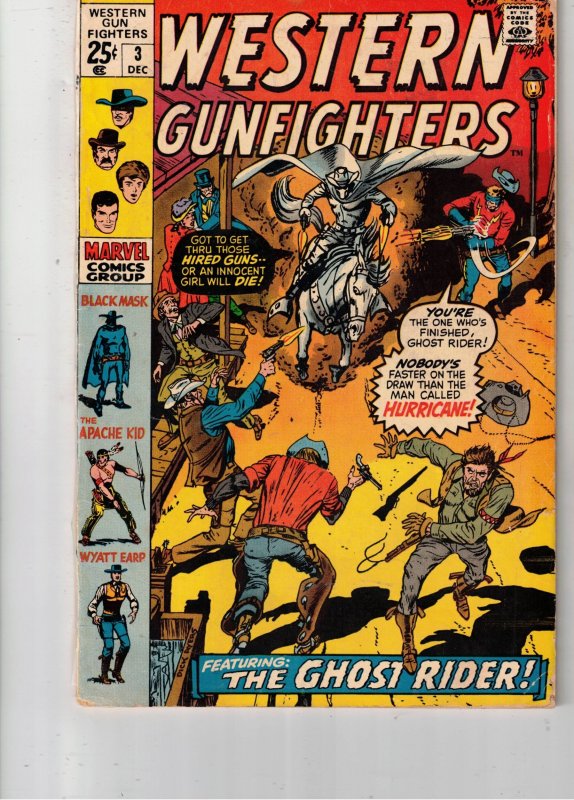 Western Gunfighters #3 (1970) VG+ Affordable-Grade Ghost Rider, Wyatt ...