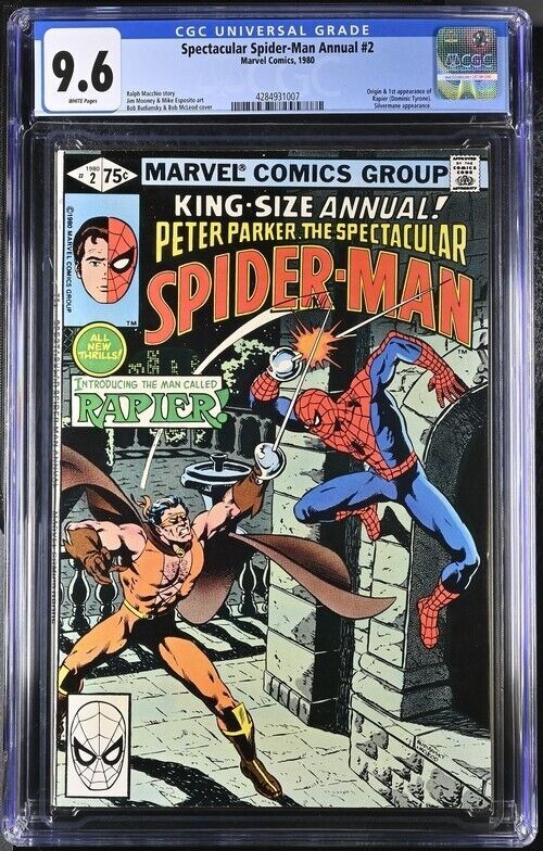 Spectacular Spider-Man Annual #2 CGC 9.6 1st Rapier Silvermane White ...