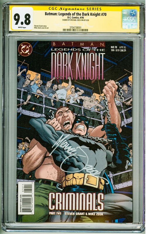 Batman: Legends of the Dark Knight #70 CGC Signature 9.8! Signed ...