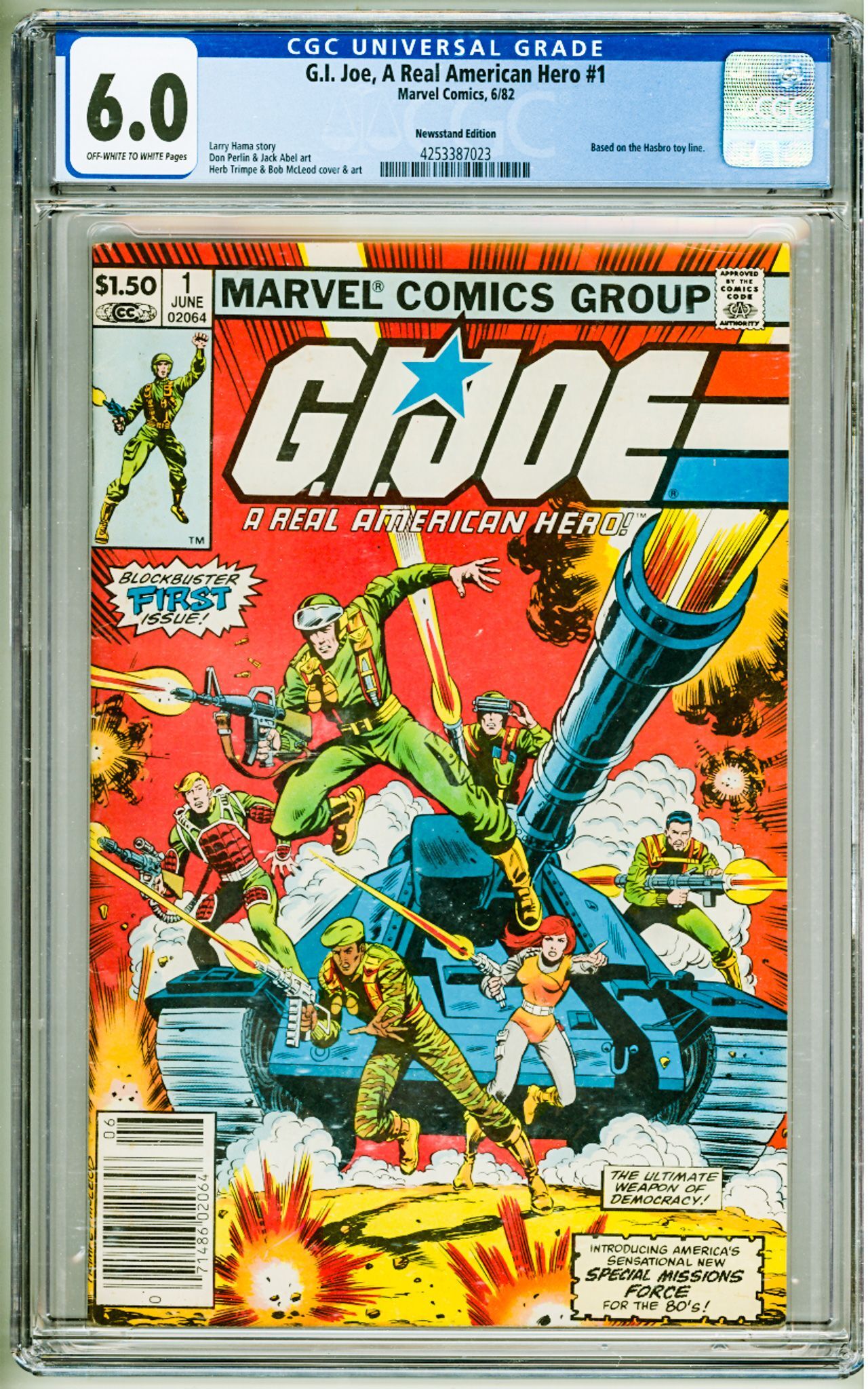 G.I. Joe: A Real American Hero #1 (1982) CGC 6.0! OWW Pages! Newsstand ...