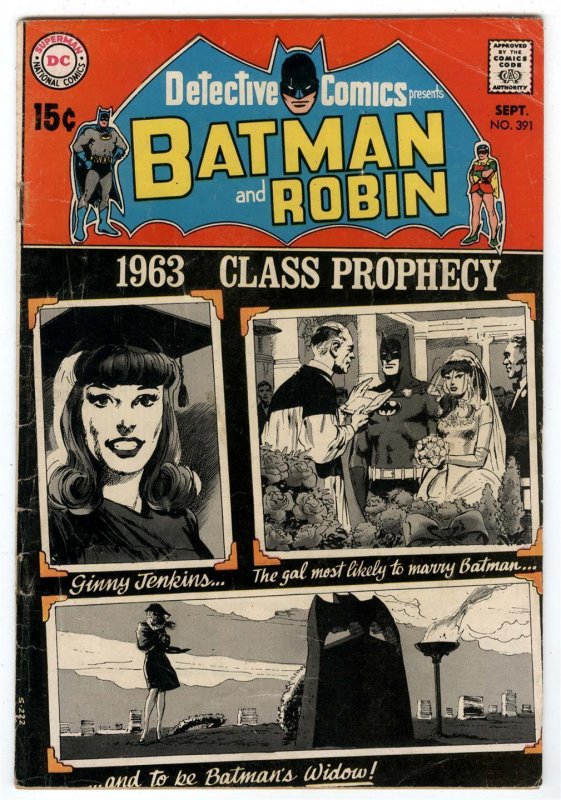 Detective Comics #391 Sept 1969 Marriage and Death of Batman Class of ...
