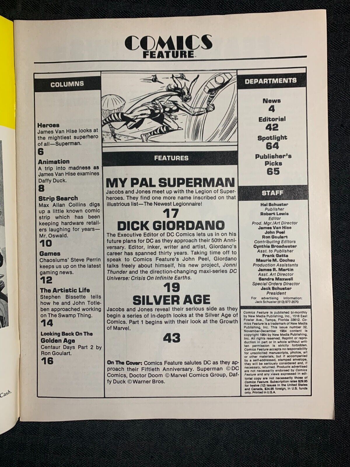 1984 COMICS FEATURE Magazine #32 FN+ 6.5 DC Comics 50th Anniversary ...