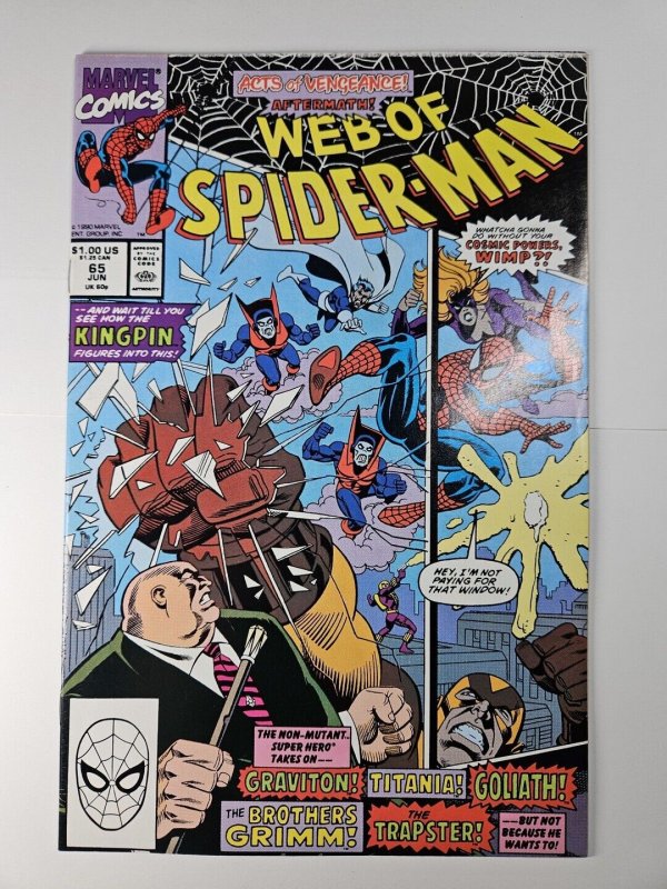 Web of Spider-Man #65 VF 1990 Marvel Comics C142A | International ...