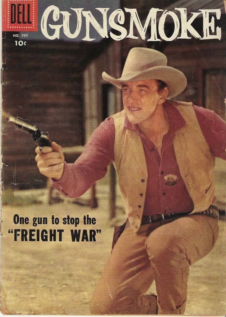 Four Color #797 (1957) Gunsmoke #4 G+ 2.5 James Arness photo cover ...