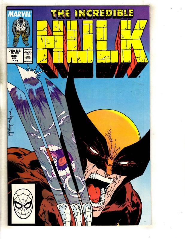Incredible Hulk #340 NM Marvel Comic Book Classic Wolverine Cover ...
