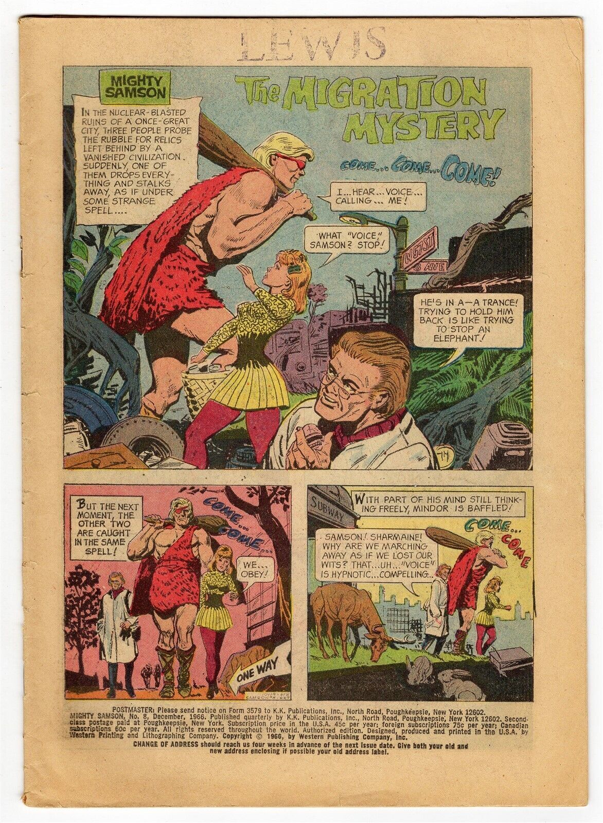 Mighty Samson #8 ORIGINAL Vintage 1966 Gold Key Comics | Comic Books ...