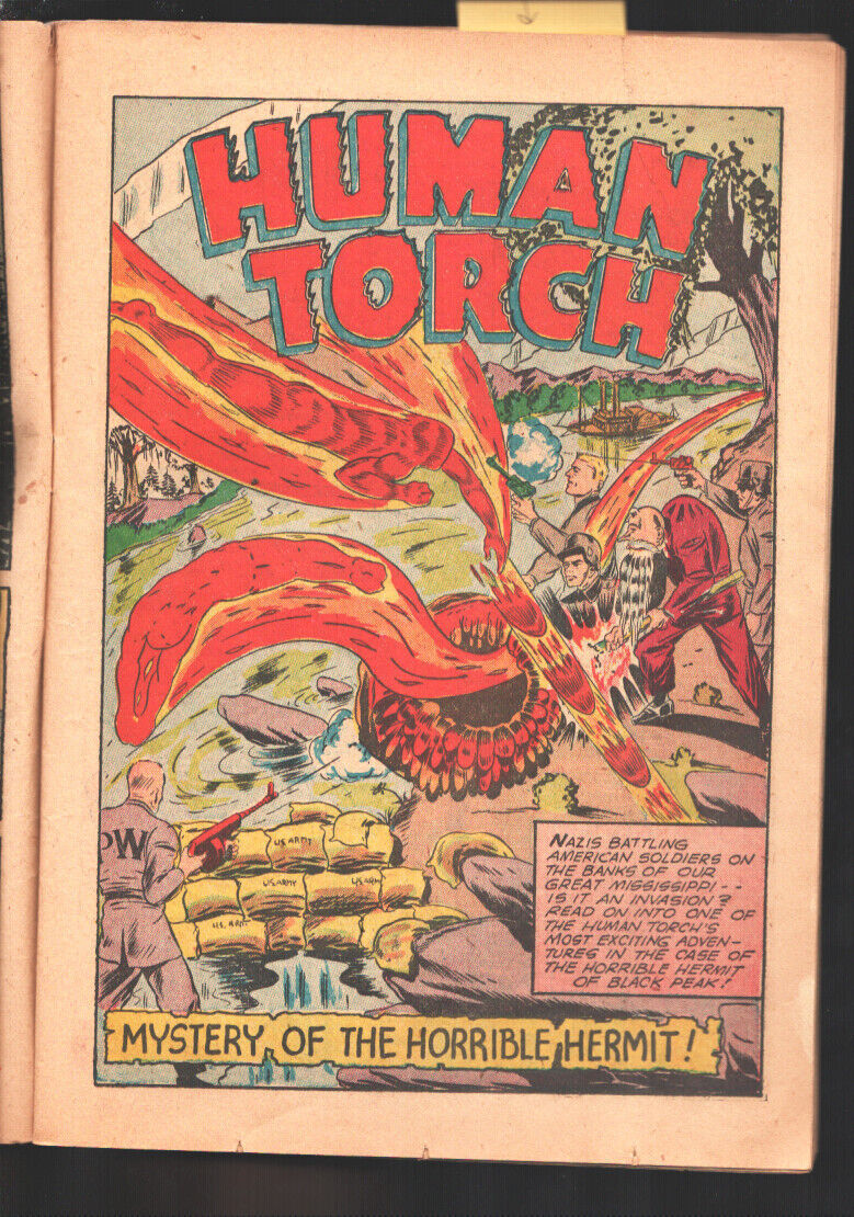 Captain America #35 1944-Timely-Human Torch-Mystery of the Horrible ...