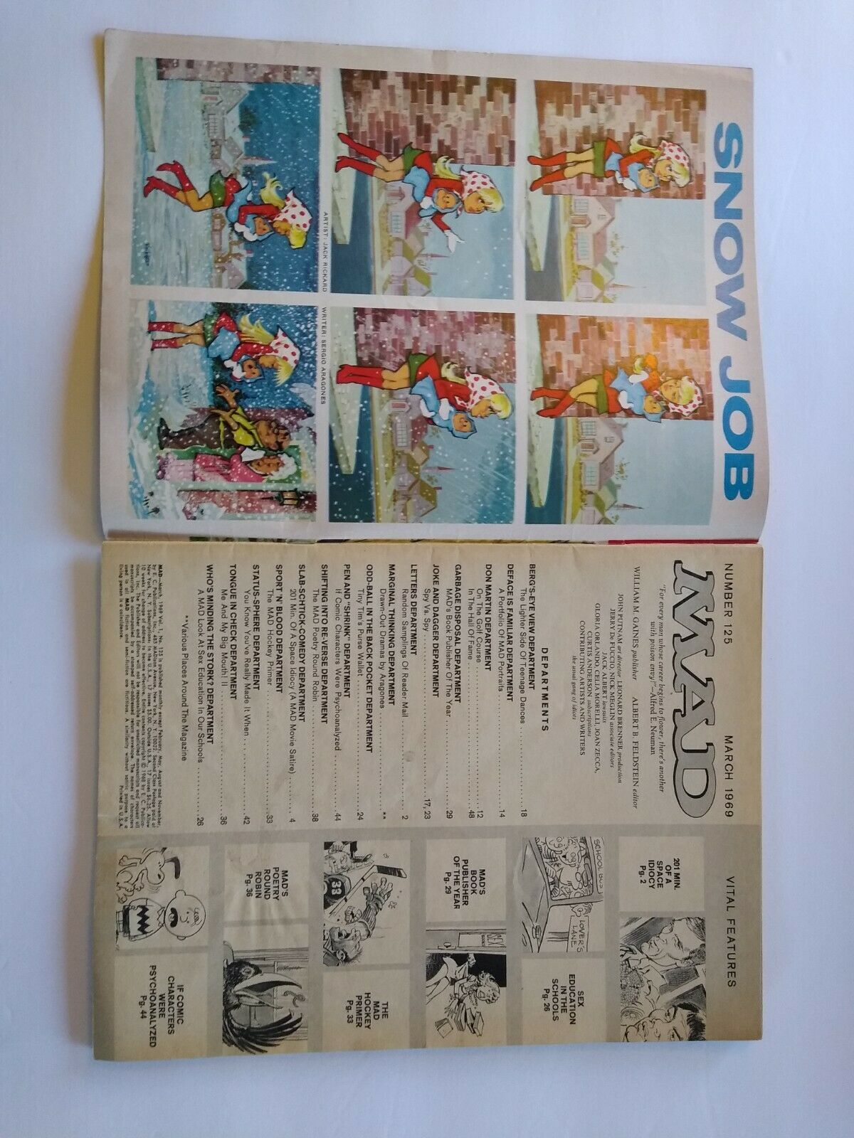 MAD Magazine March 1969 Issue No 125 Celebrities Movies TV 2001 A Space ...