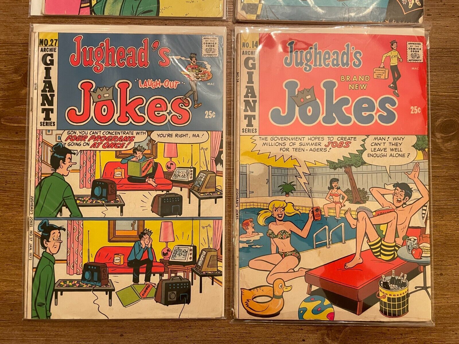 4 Archie Comics Jughead's Jokes # 14 27 38 + World Of Jughead 245 Veronica J940 | Comic Books ...