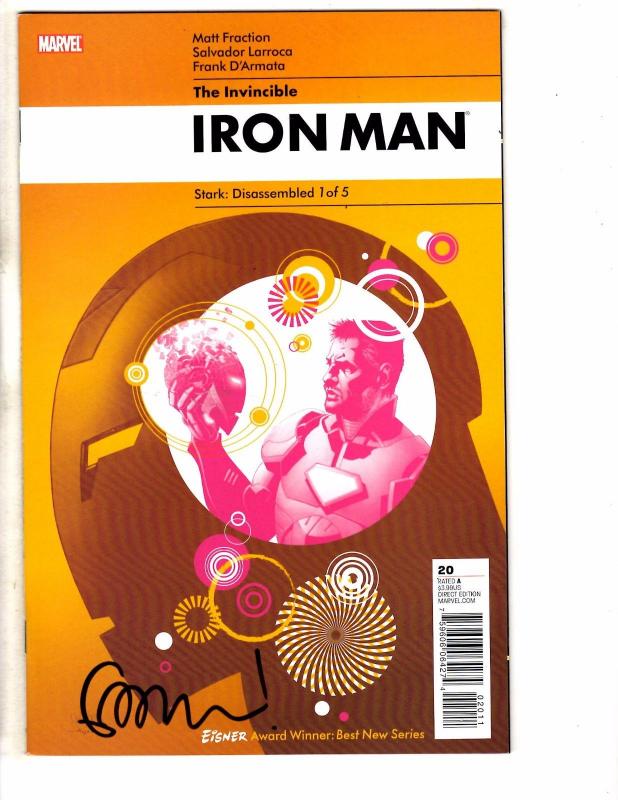 Invincible Iron Man # 20 NM SIGNED BY Matt Fraction Marvel Comic Book ...