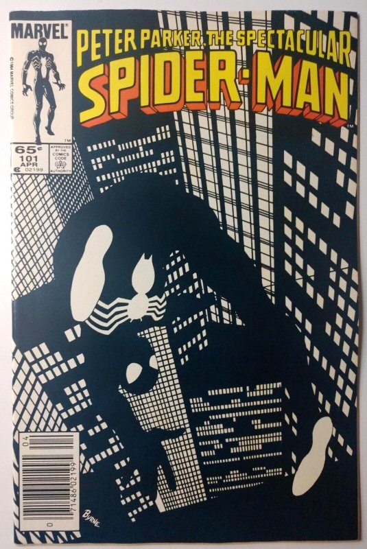 Spectacular Spider-Man #101 NEWSSTAND, Iconic cover art by John Byrne ...