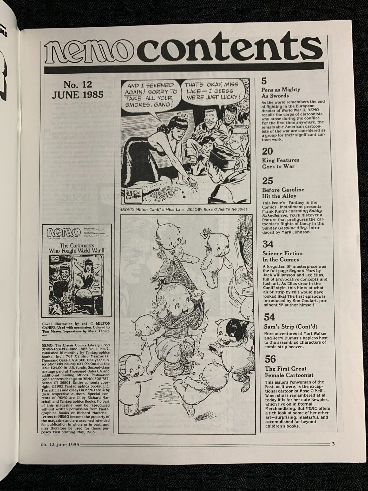 1985 NEMO Classic Comics Library #12 FVF 7.0 Cartoonists of World War ...