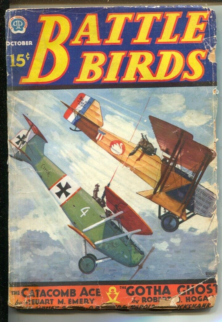 Battle Birds Pulp 10/1933-Frederick Blakeslee bi-plane battle cover ...