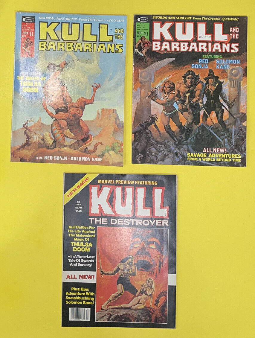 Kull the Barbarians Magazine# 2 ,3 1975 Marvel Preview 19?Red Sonja ?Hi ...