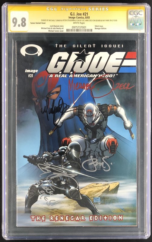 G.I. Joe #21 CGC 9.8 Signature Series 4x Signed, Michael Turner | Comic ...