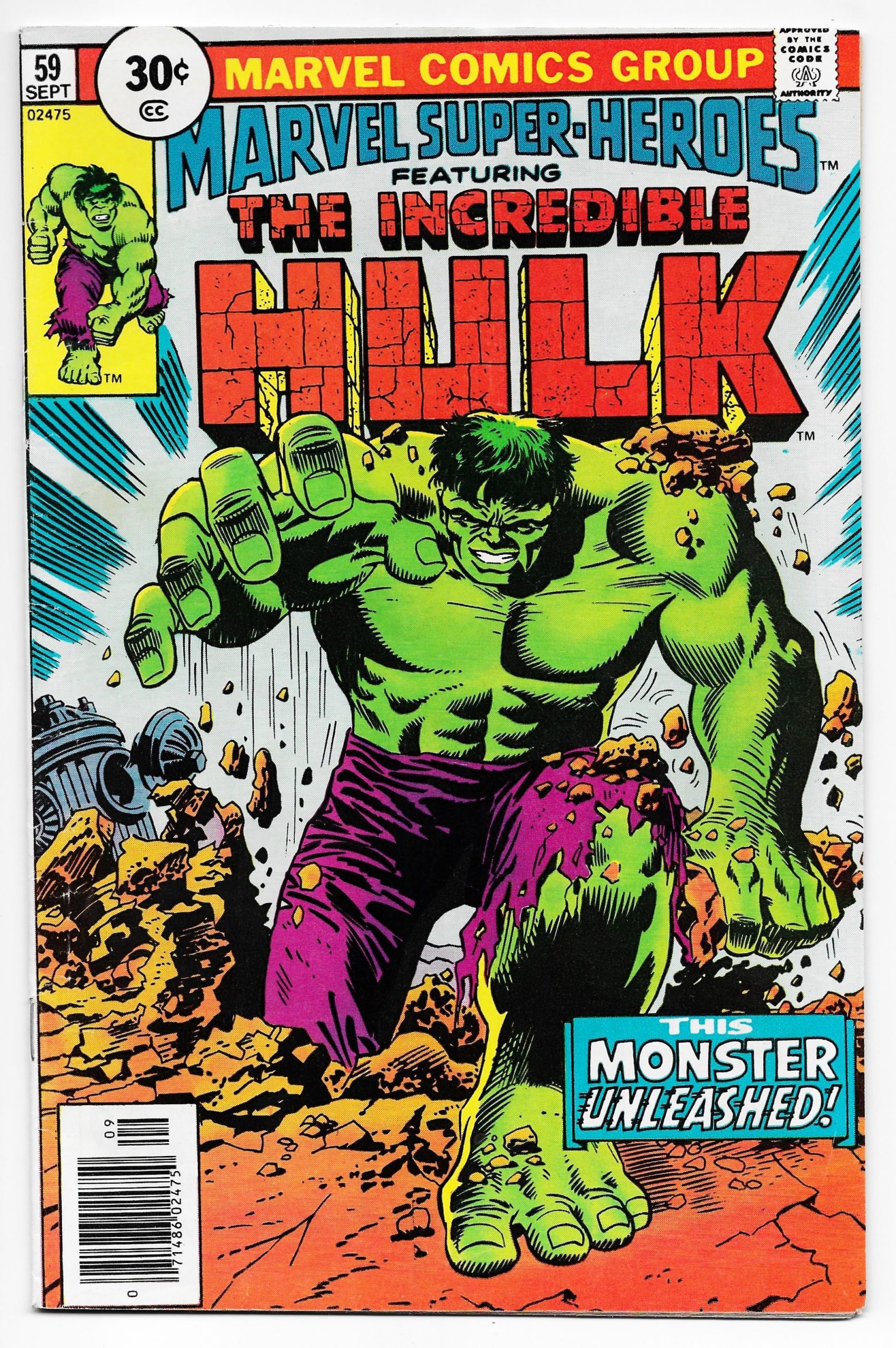 Marvel Super-Heroes #59 Rep Incredible Hulk #105 (Marvel, 1976) VG+ ...