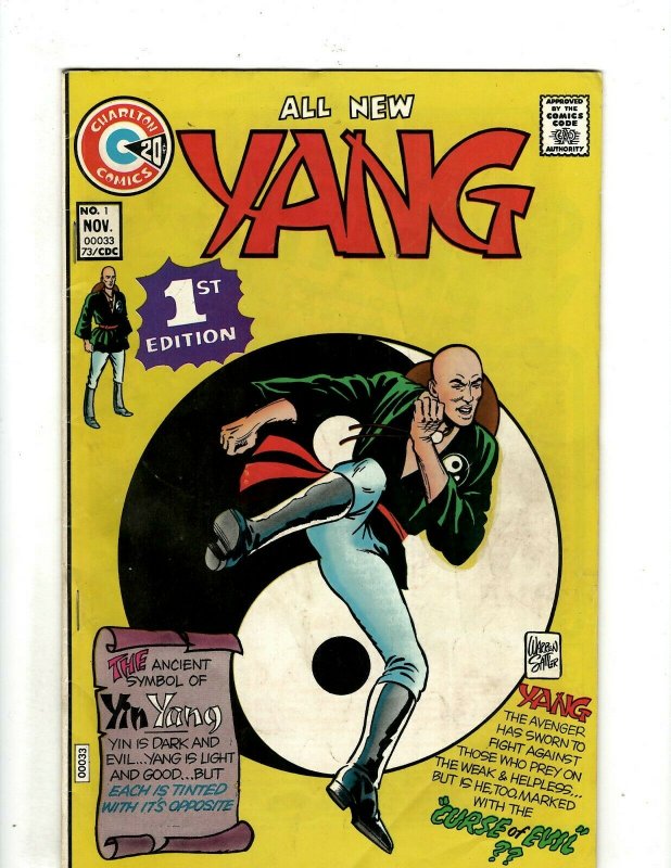 All New YANG # 1 VF Charlton Comics Comic Book Kung Fu Yin Yang Curse ...