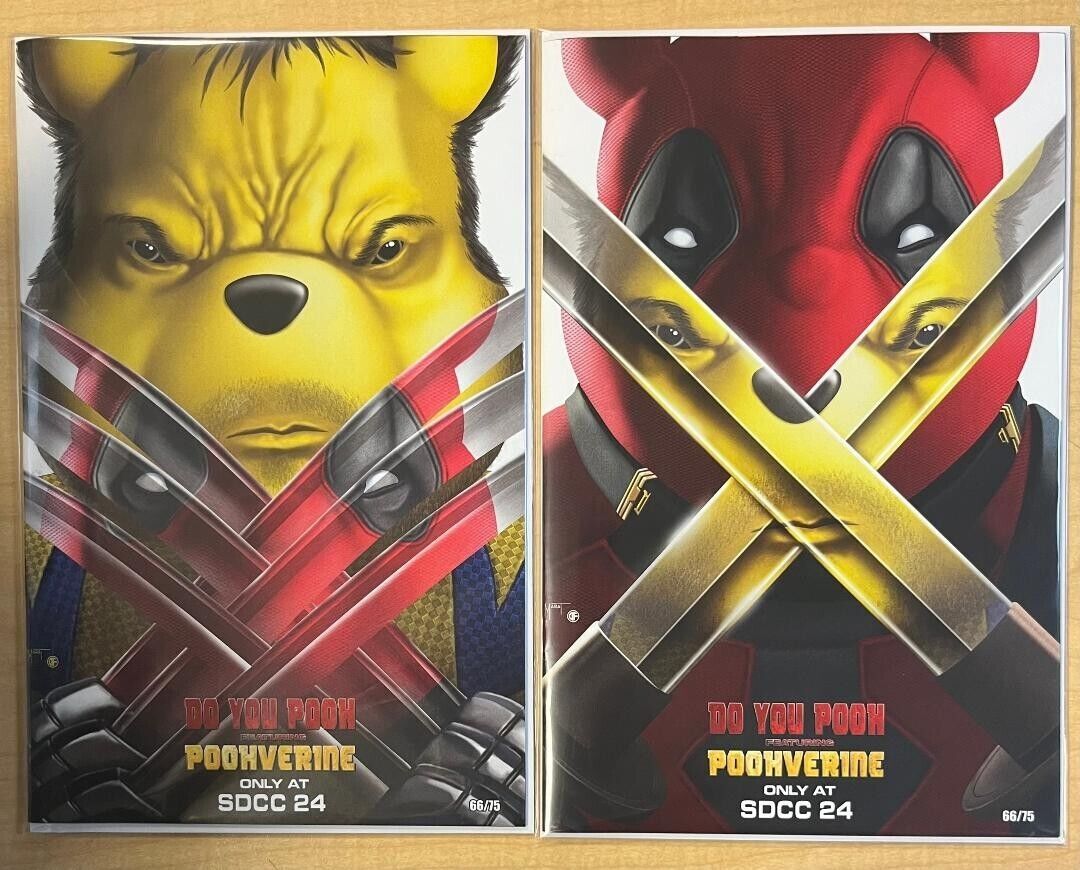Do You Pooh Deadpool 3 Movie Poster Homage 2 Book Set 2024 SDCC Marat ...