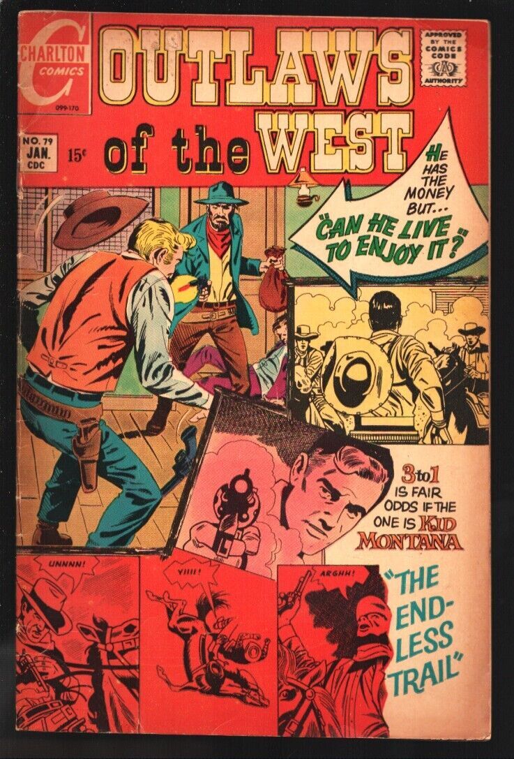 Outlaws Of The West #79 1970-Charlton-Kid Montana by Pete Morisi-VG+ ...