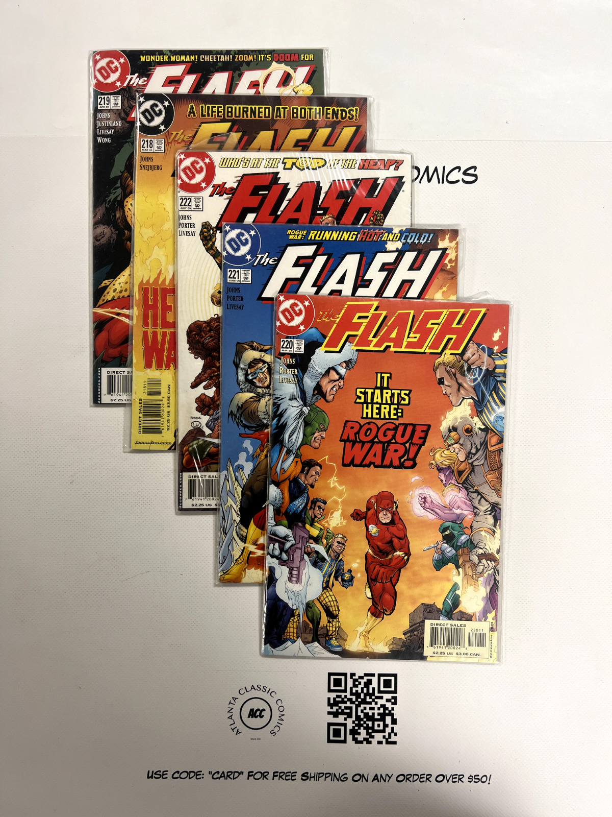 5 The Flash DC Comic Books #218 219 220 221 Avengers Defenders 35 MS10 ...