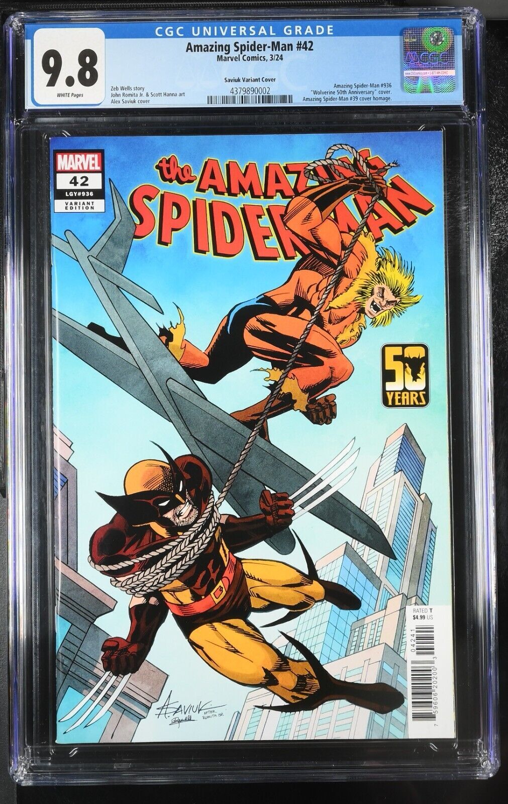 Amazing Spider-Man #42 CGC 9.8 Wolverine ASM 39 1963 Homage Cover ...