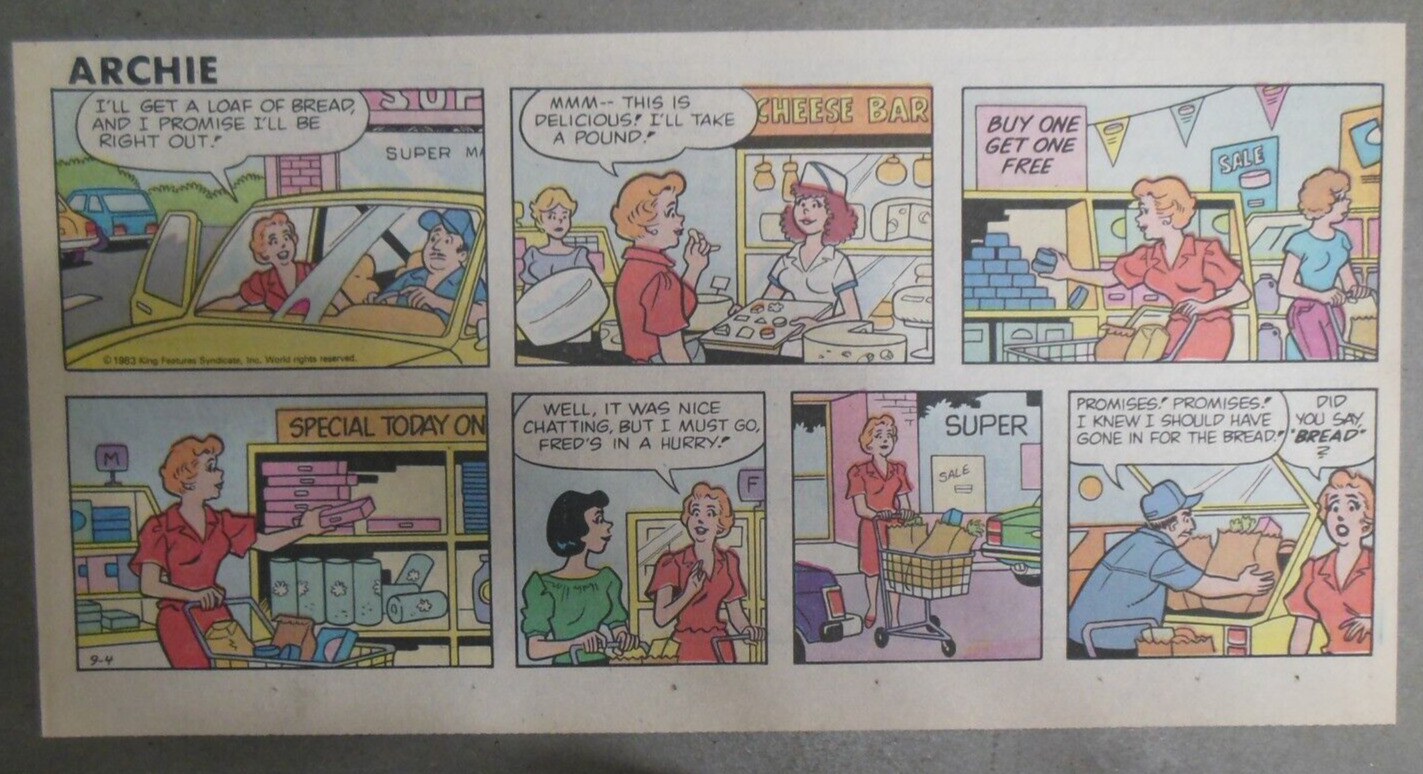 (13) Archie Sunday Pages created Bob Montana 1983 Third Page Size 7.5 x ...