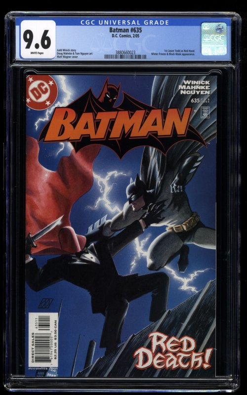 Batman #635 CGC NM+ 9.6 White Pages 1st Jason Todd as the Red Hood ...
