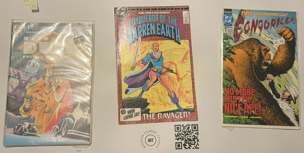 3 DC Comics Congorilla 1 + Conqueror Barren Earth 1 + Nathaniel Dusk 1 ...