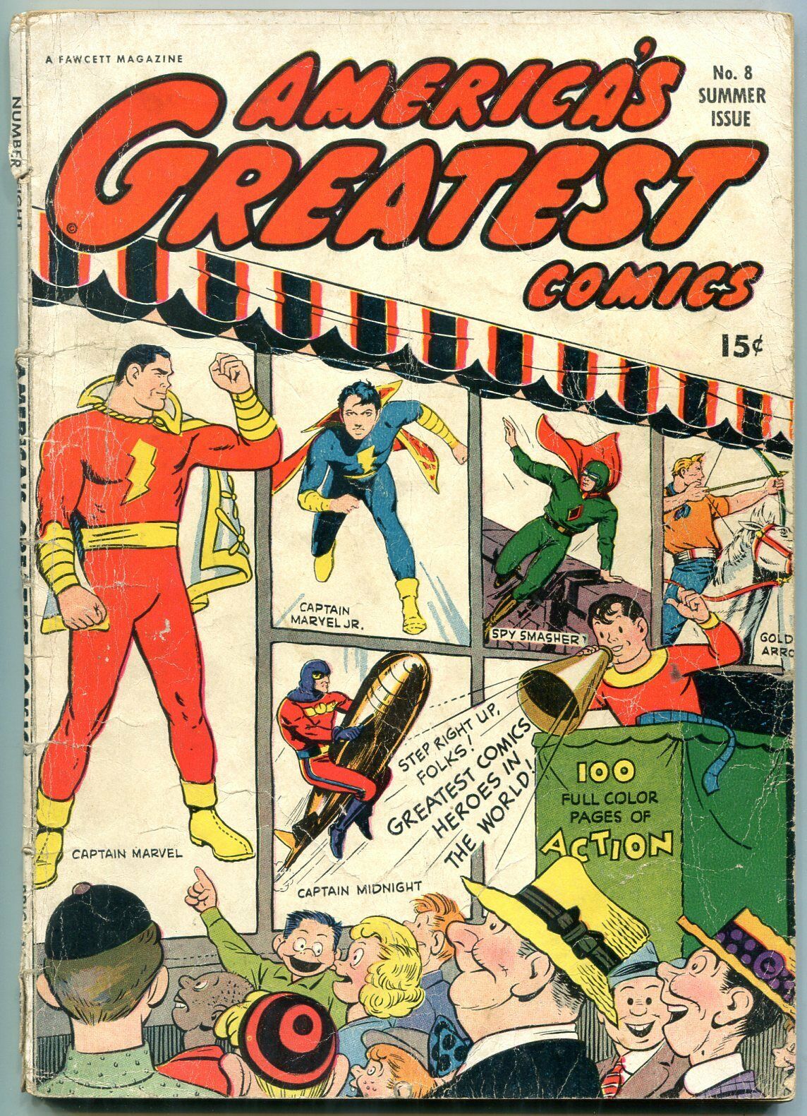 America's Greatest Comics #8 1943- Captain Marvel- Spy Smasher Rare G+ ...